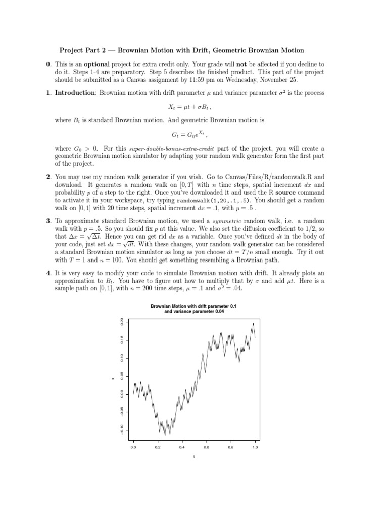 Brownian Motion in R | PDF | Brownian Motion | Probability Theory