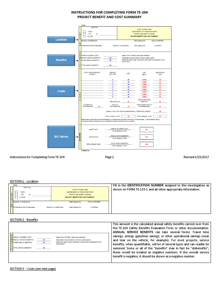 TE-204 Form Instructions PDF | Download Free PDF | Errors And Residuals ...