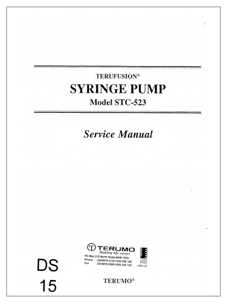 Terumo STC523 Syringe Pump - Service Manual PDF | PDF