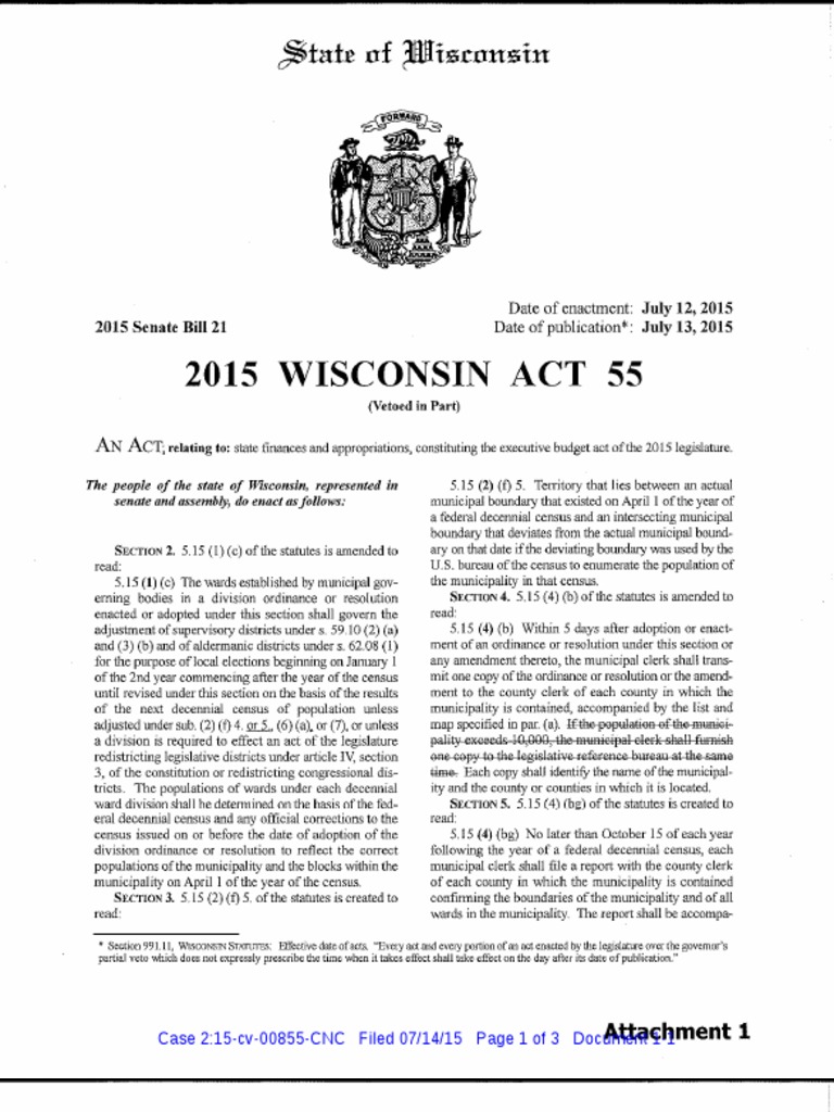 2015 Wisconsin Bill | PDF