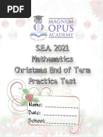 SEA Practice Test 2 Mathematics | PDF | Numbers | Elementary Mathematics