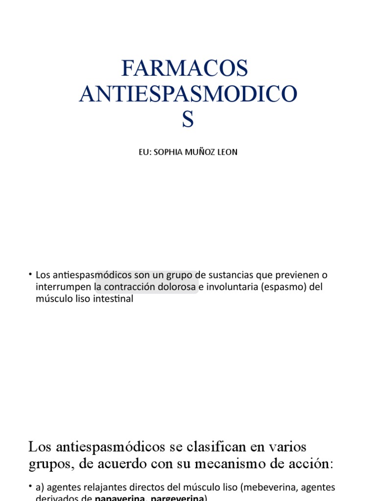 Antiespasmodicos | PDF | Farmacología | Tratamientos médicos