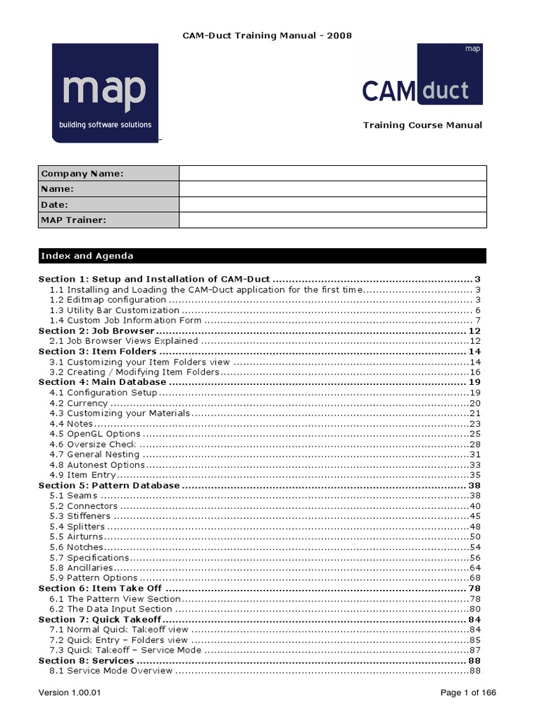 CAM-Duct Training Manual - 2 Day PDF | PDF | Icon (Computing) | System ...