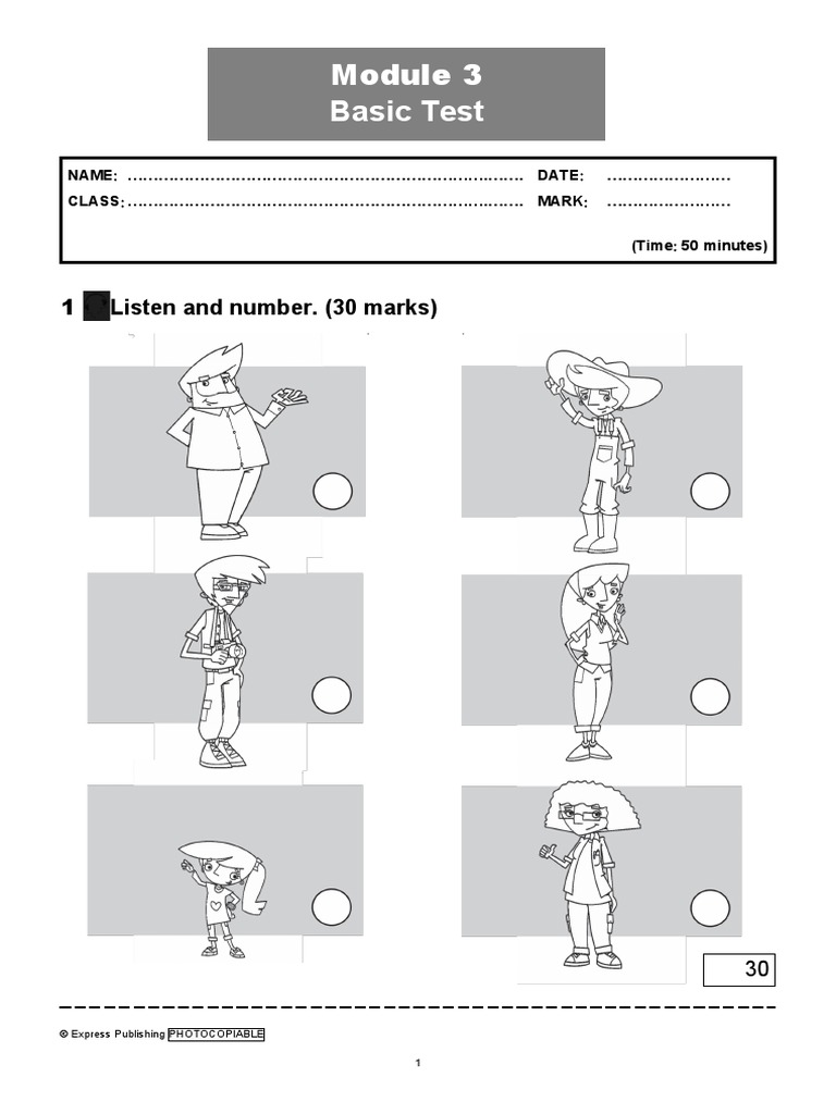 11 I Wonder 1 Module Test 3 | PDF