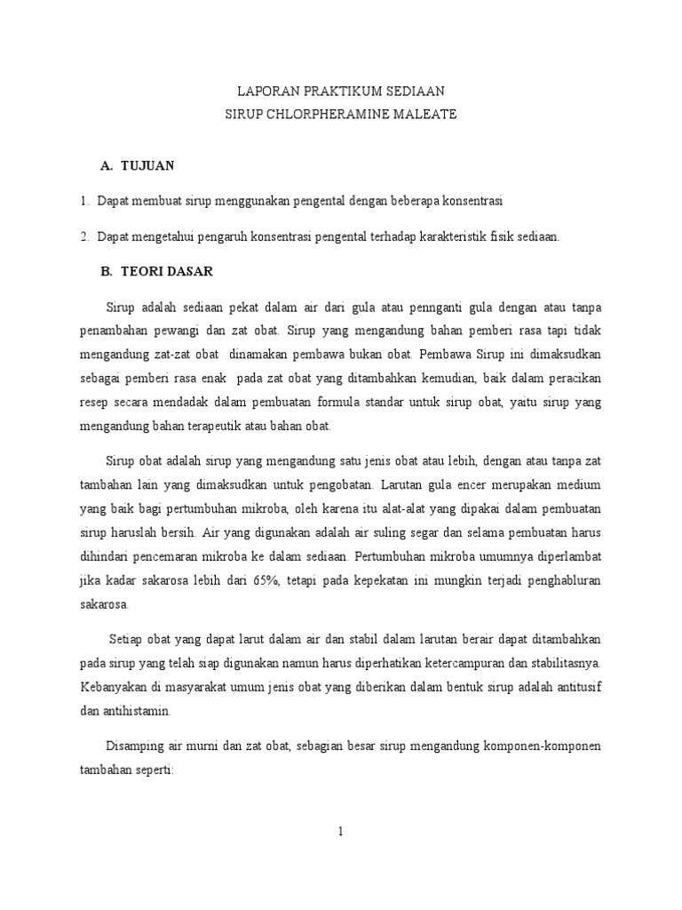 Laporan Sirup CTM | PDF