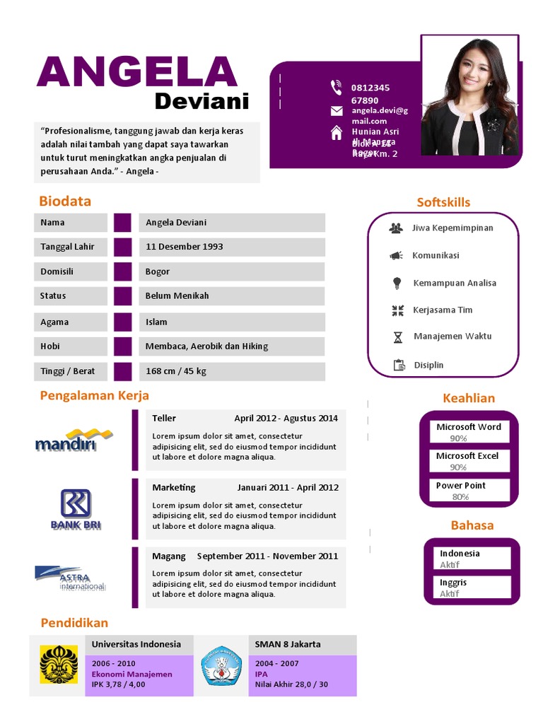 Profil Angela Deviani | PDF