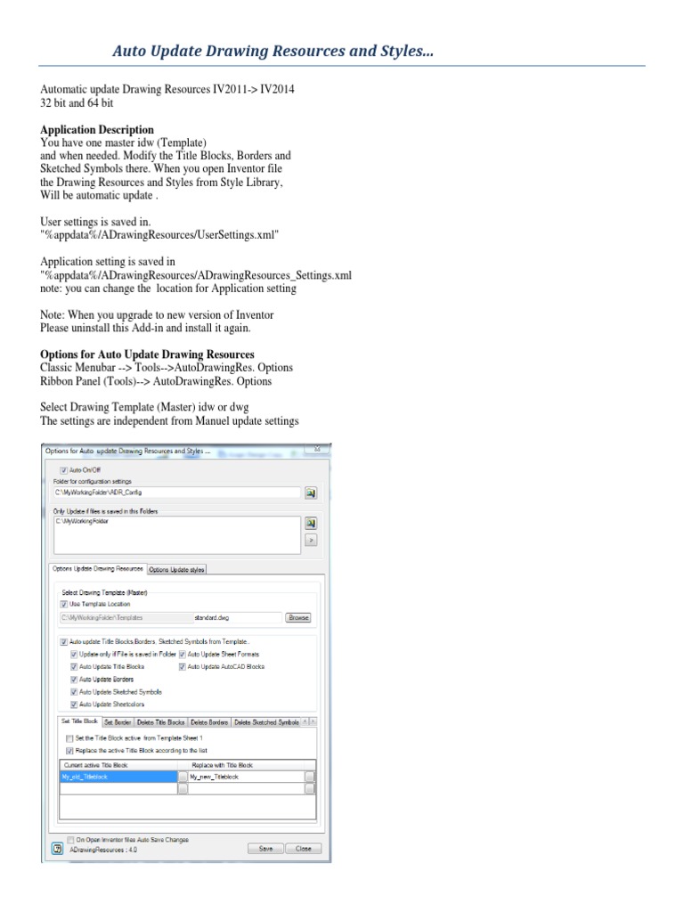 Auto Update Drawing Resources and Styles PDF | PDF | Computers