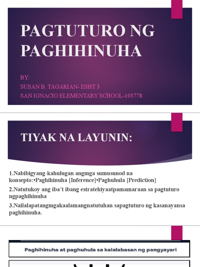 Pagtuturo NG Paghihinuha | PDF
