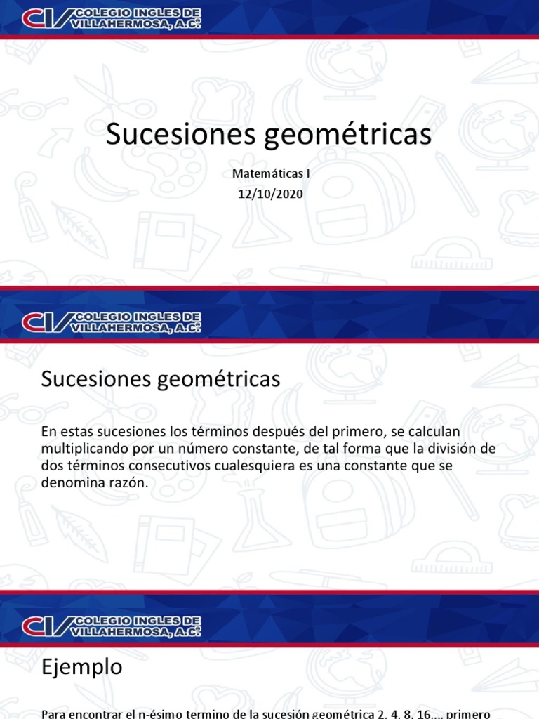 Sucesiones Geométricas Básicas | PDF | Secuencia | Enseñanza de matemática