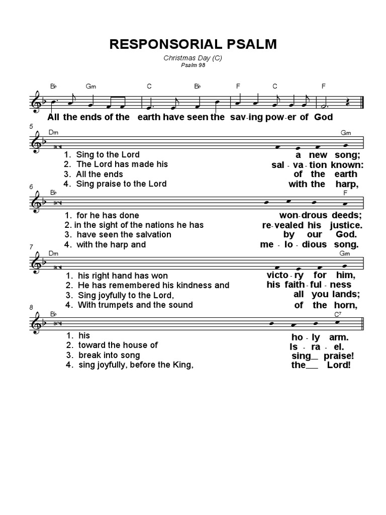 Christmas Day C - RESPONSORIAL PSALM - 25 December 2018 PDF | PDF ...