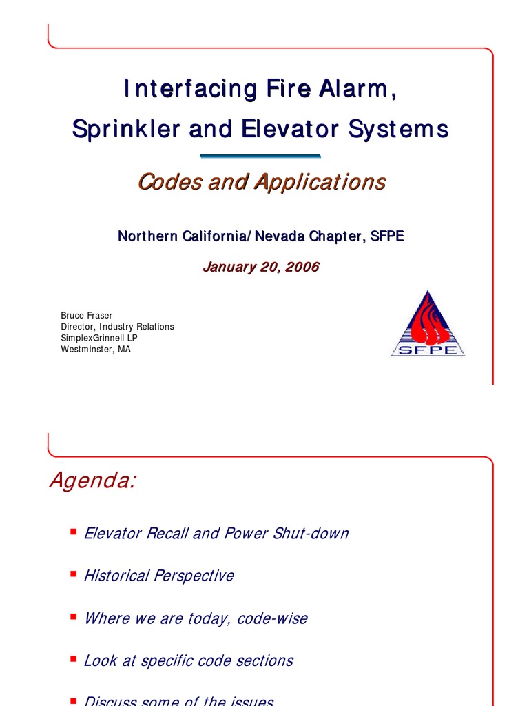 Interfacing Fire Alarm - Elevators | PDF | Elevator | Fire Sprinkler System