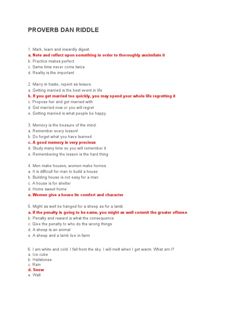 Tugas Proverb-Riddle X Ke-2 | PDF | Language Arts & Discipline ...