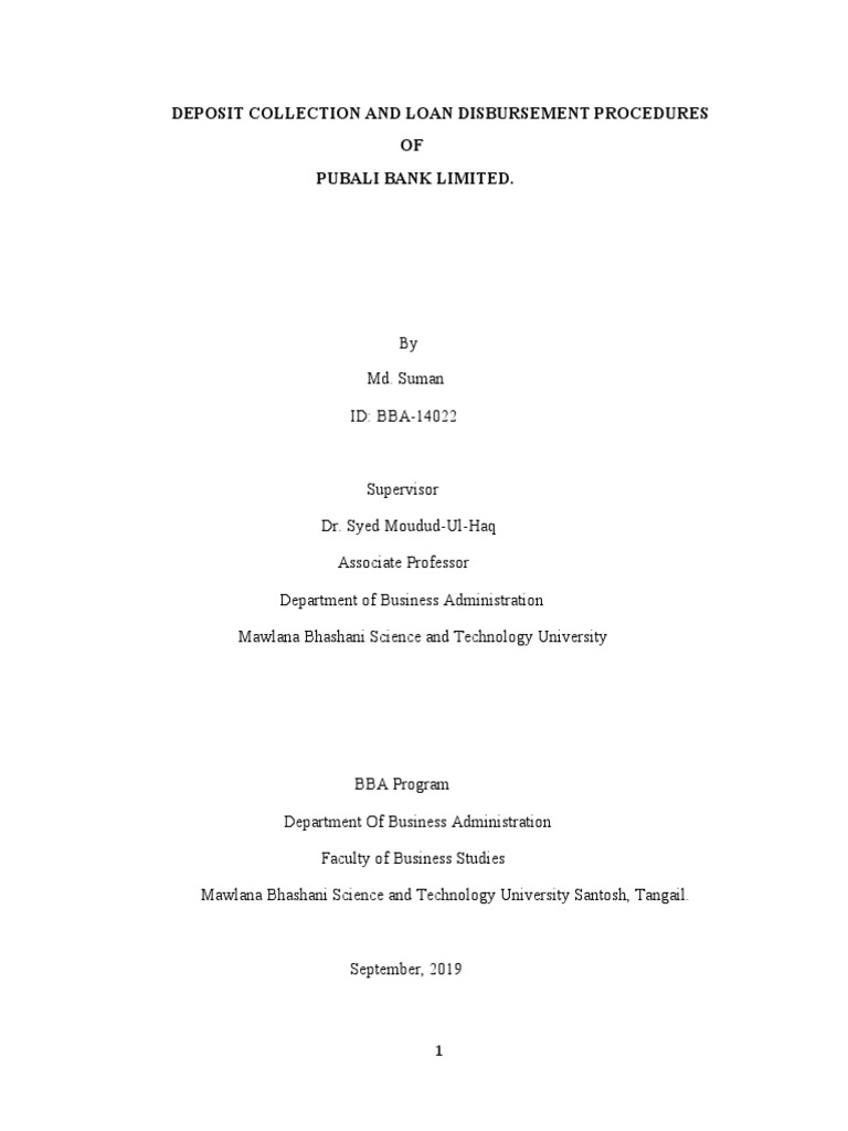 OF Pubali Bank Limited | PDF | Deposit Account | Loans