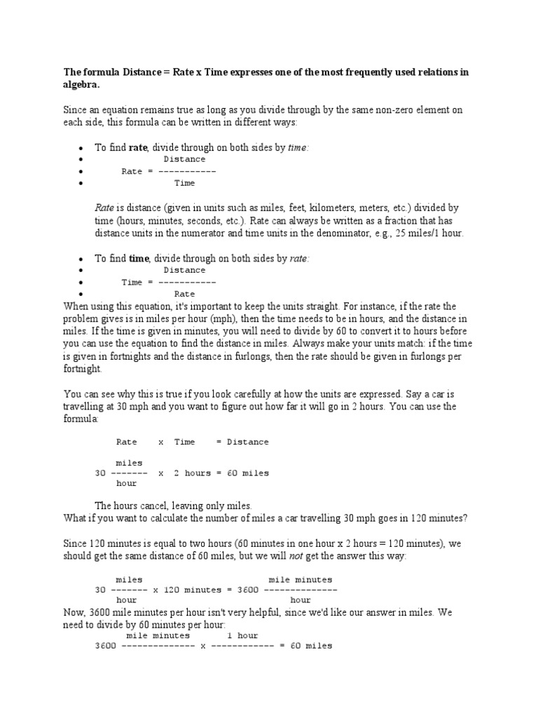 Distance SPEED WORK | PDF | Speed | Teaching Mathematics
