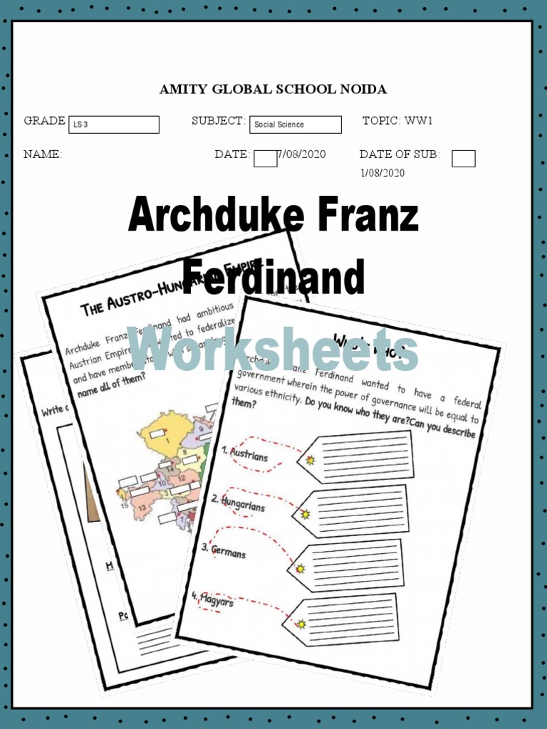 Archduke Franz Ferdinand Worksheets | PDF | Europe Travel | Violence