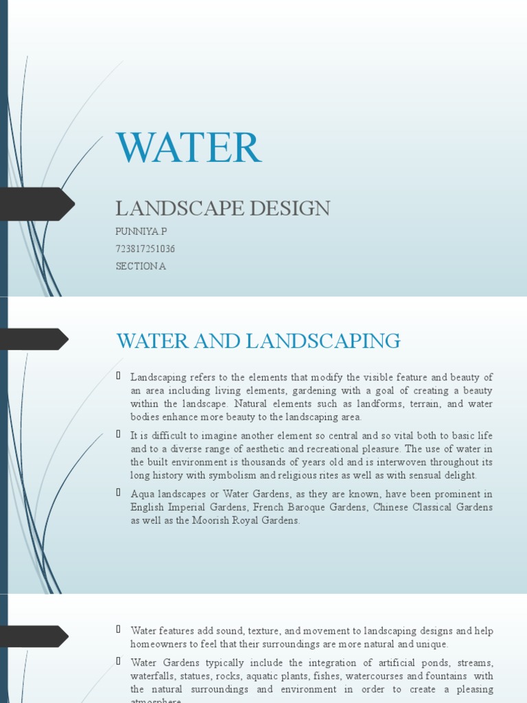 Water Landscape | PDF | Gardens | Landscape