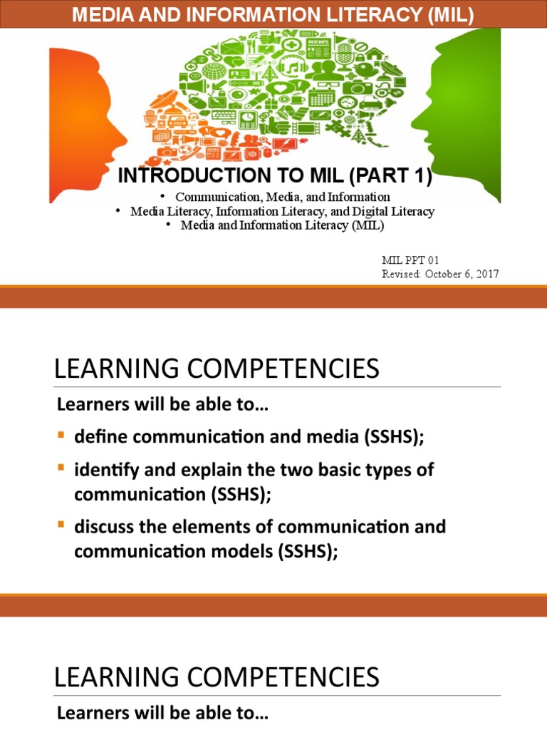 1.MIL 1. Introduction To MIL Part 1 Communication Media Information ...