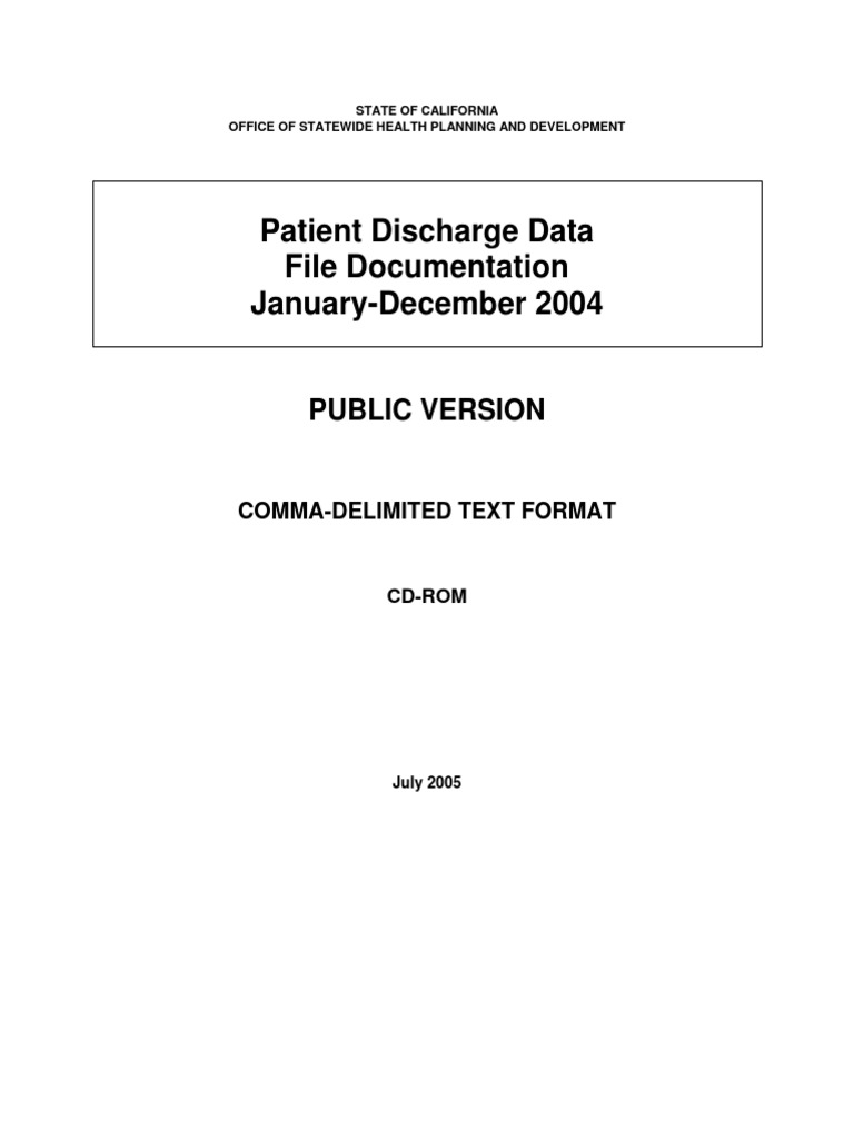 OSHPD Patient Discharge Documentation PDF | PDF | Cardiopulmonary ...