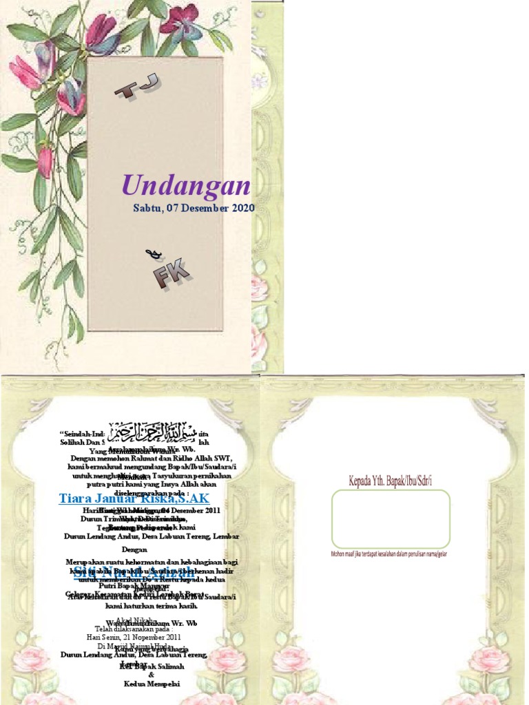 Contoh Undangan Nikah | PDF