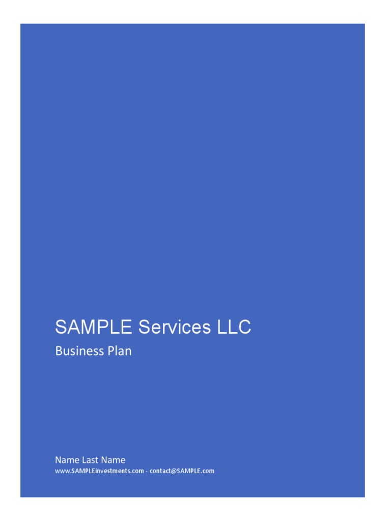 Business Plan Sample LLC PDF | PDF | Mergers And Acquisitions ...