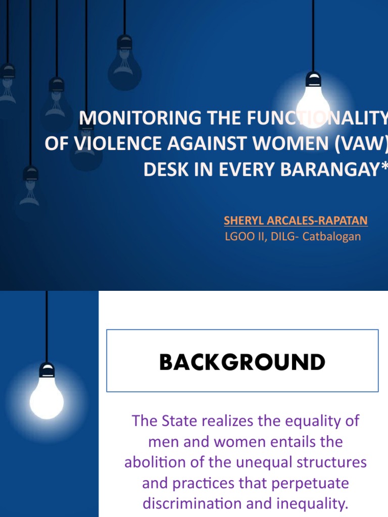 Monitoring The Functionality of Violence Against Women (Vaw) Desk in ...