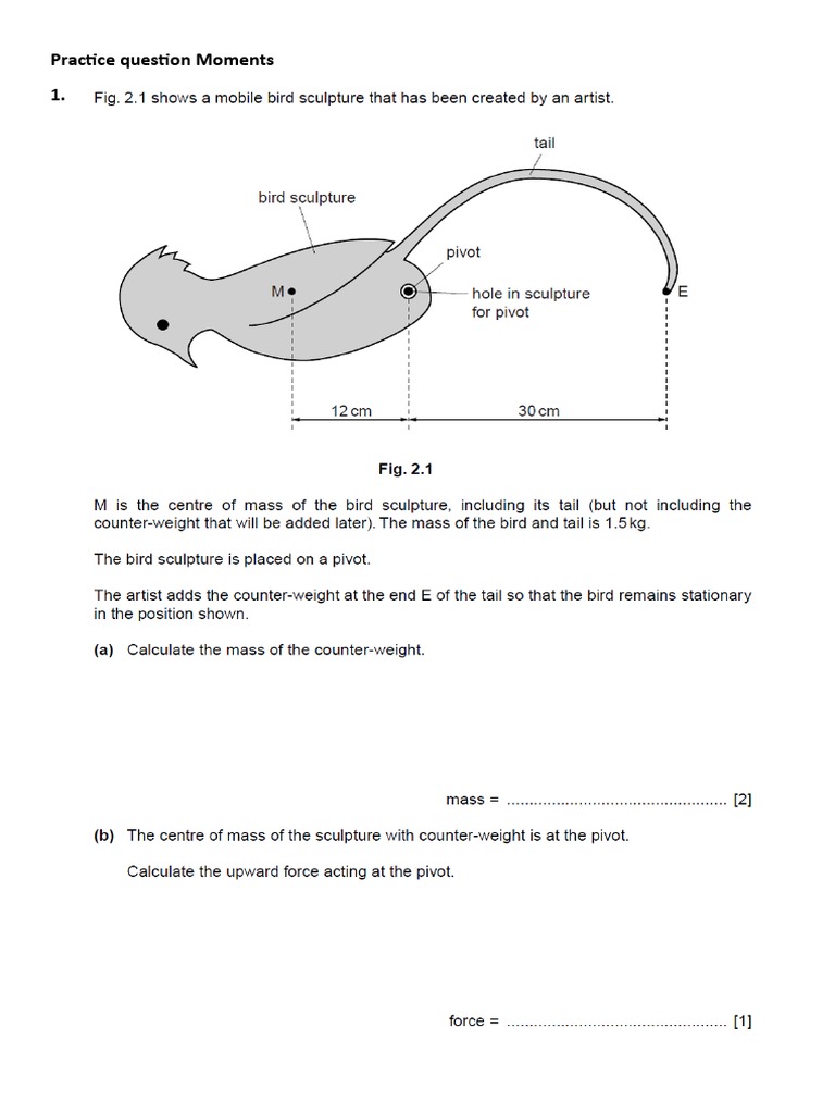 Practice Question Moments | PDF