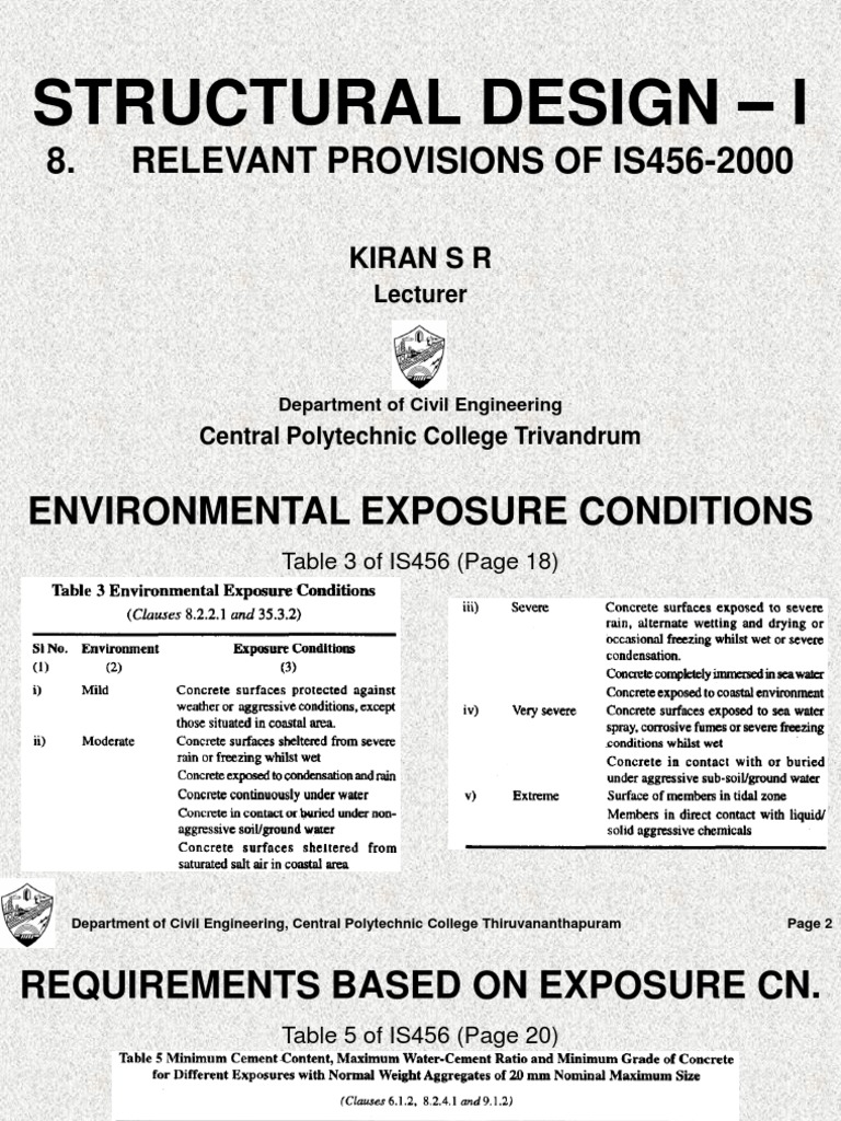 8 Relevant Provisions of IS456 | PDF | Beam (Structure) | Concrete