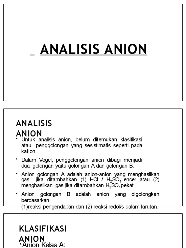 Analisis Anion | PDF