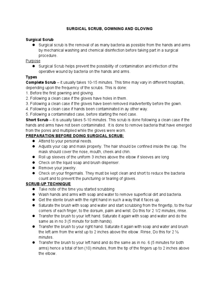 SCRUBBING | Download Free PDF | Surgery | Hand Washing