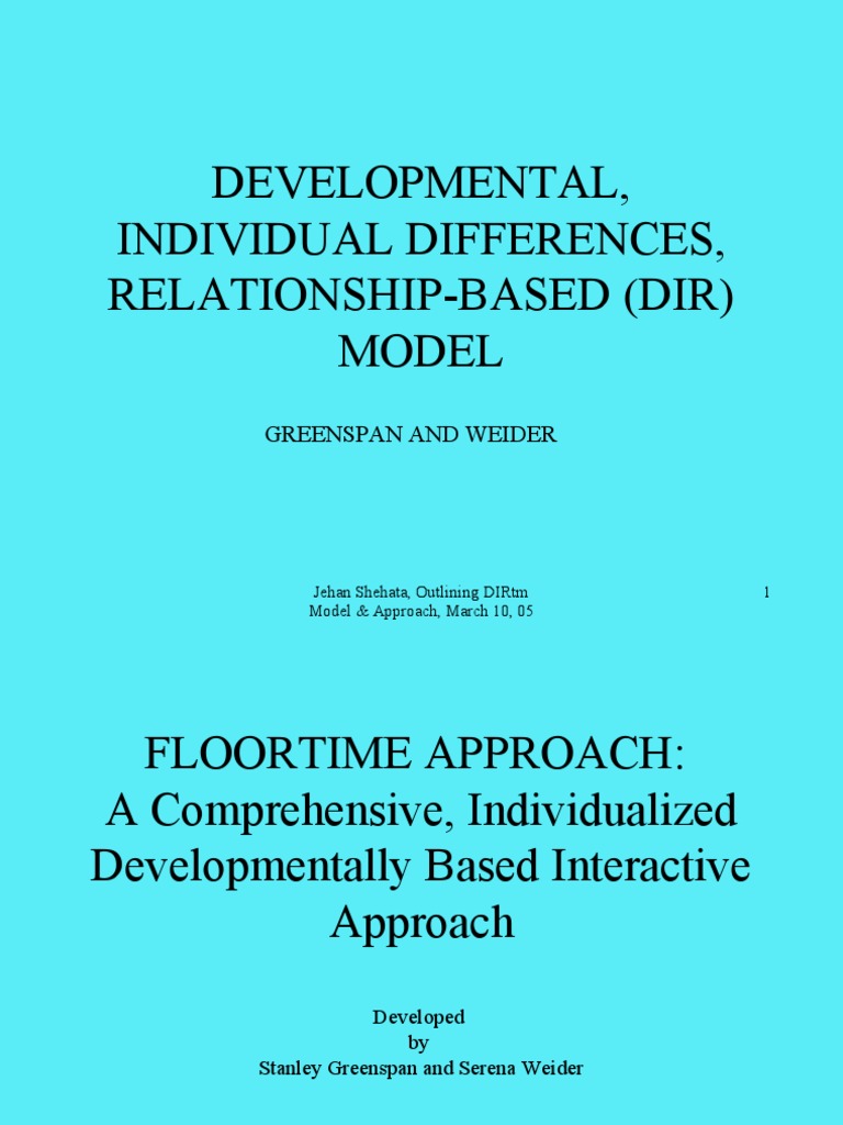 Developmental, Individual Differences, Relationship-Based (Dir) Model ...