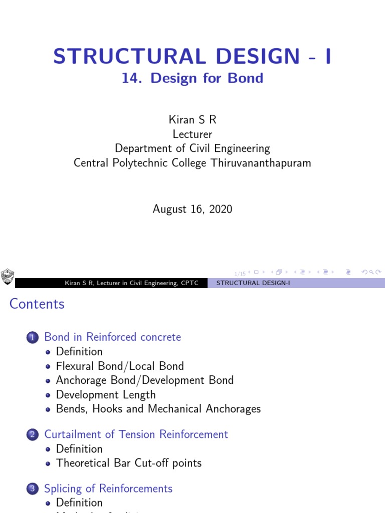 17 Design For Bond | PDF | Bending | Stress (Mechanics)