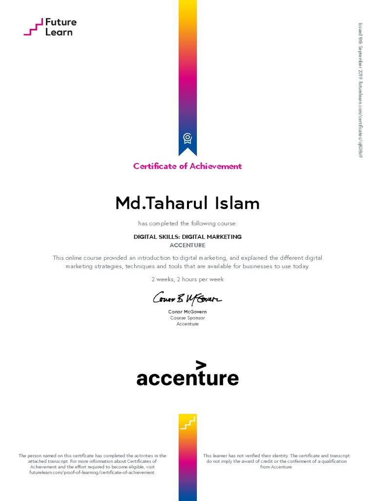 Digital-Skills-Digital-Marketing Certificate of Achievement Oj838x9 PDF ...