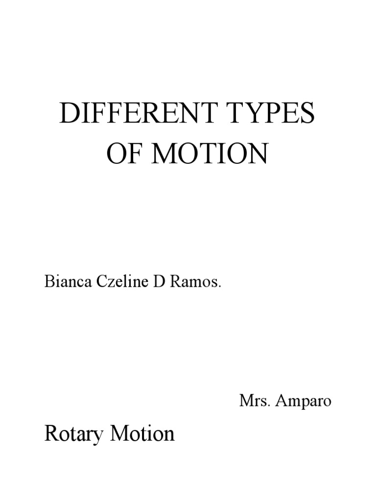 Types of Motion Explained | PDF | Rotation Around A Fixed Axis ...