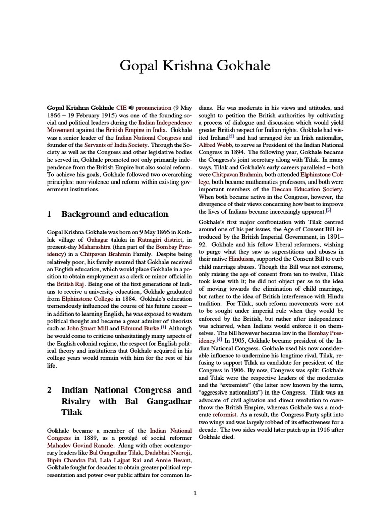 Gopal Krishna Gokhale Pdf Indian Nationalism Sikhism