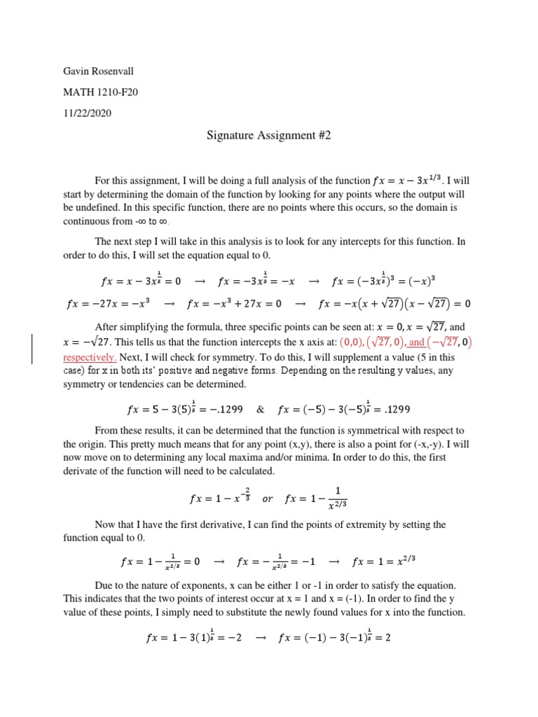 Math1210 Sigas2 | PDF | Maxima And Minima | Function (Mathematics)