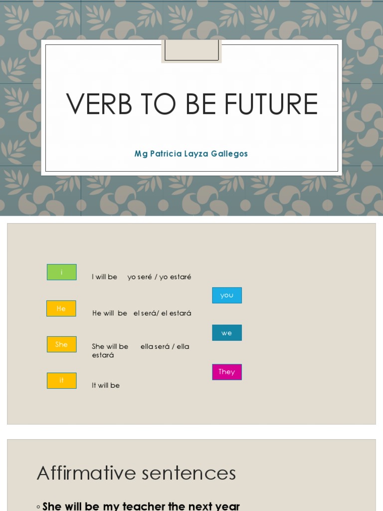 Verb To Be Future | PDF