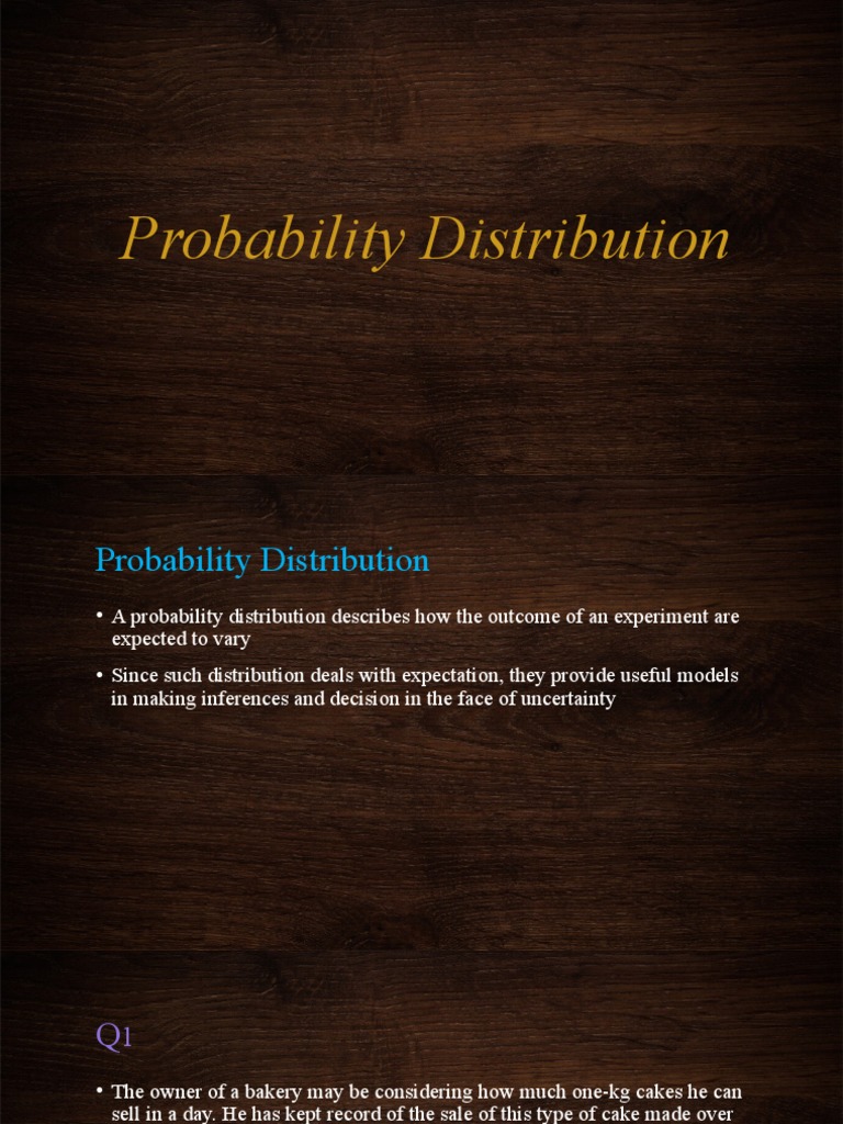 Probabilitydistribution - Unit-4 | PDF | Probability Distribution ...