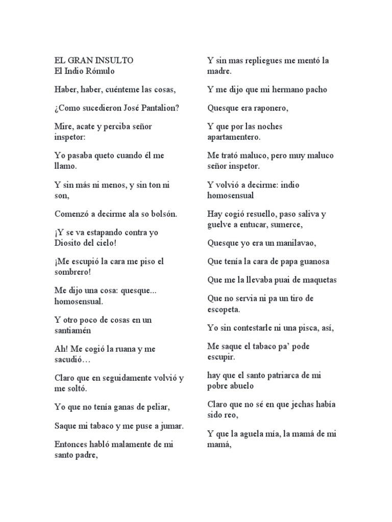 El Gran Insulto | PDF