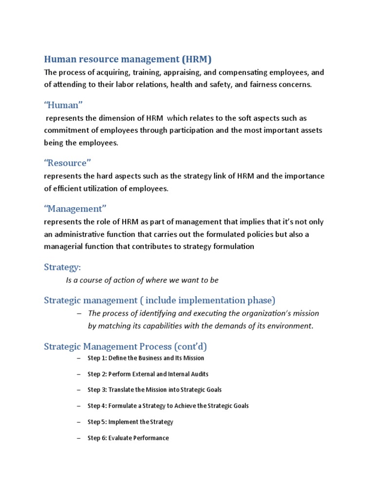 Strategic Human Resource Management Guide | PDF | Human Resources ...
