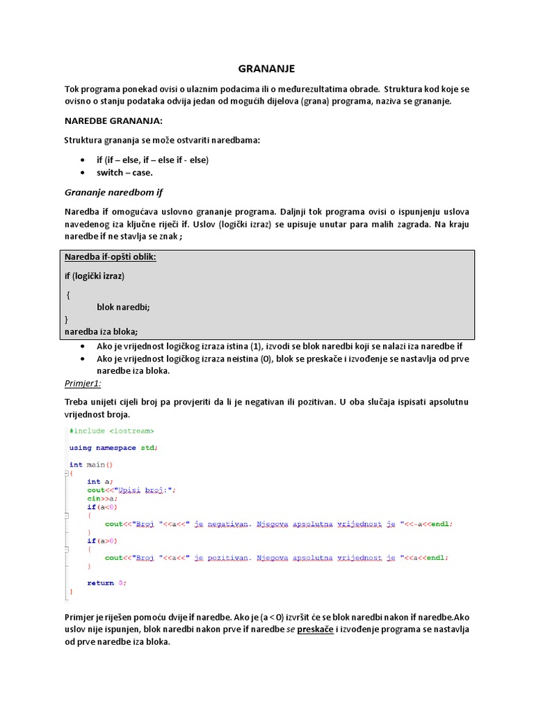 Struktura Grananja | PDF