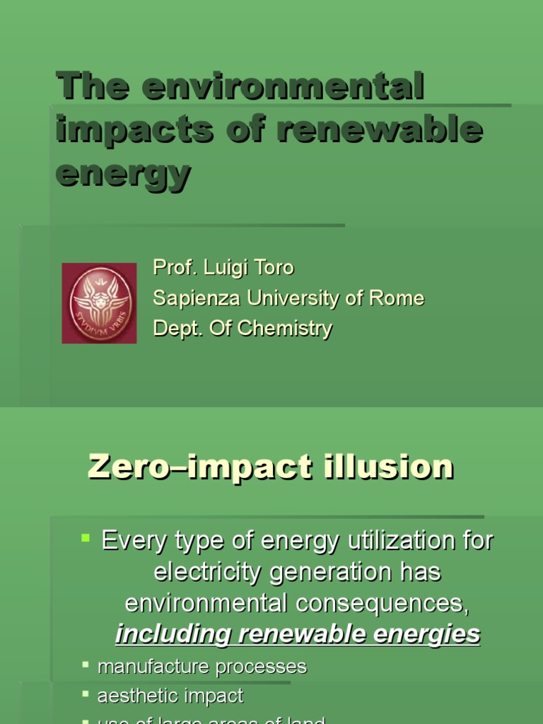 Environmental Impacts of Renewable Energy | PDF | Photovoltaics ...