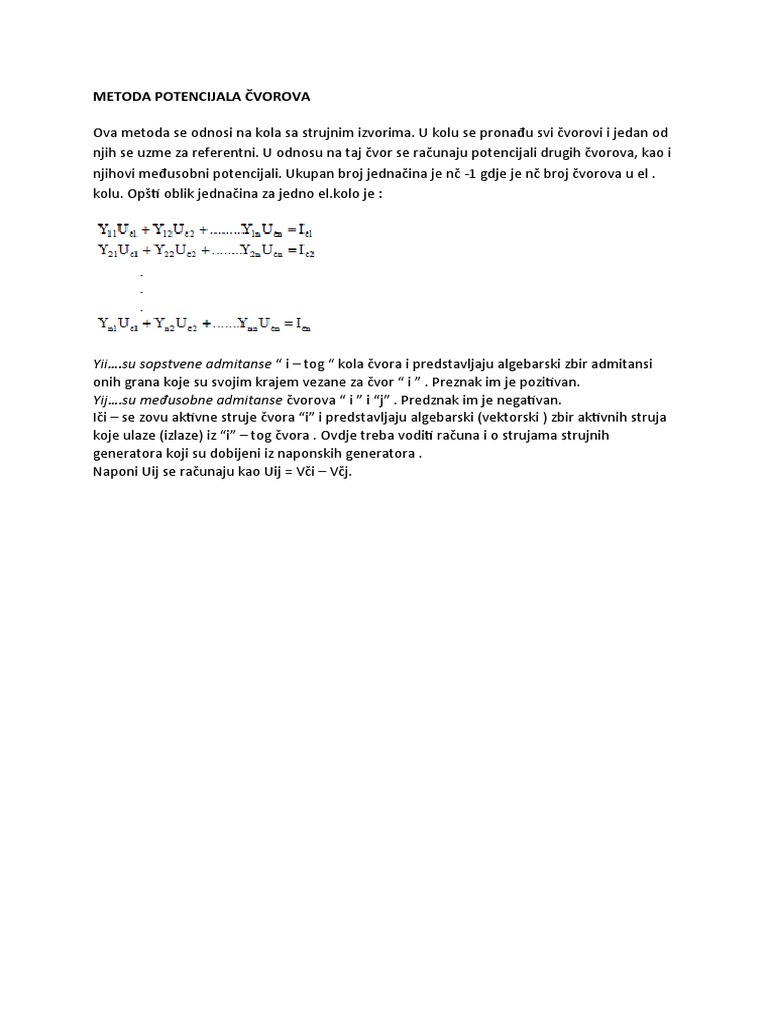 Metod Potencijala Čvorova | PDF
