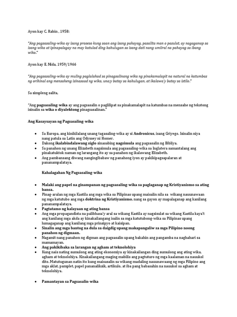 Pagsasaling Wika | PDF