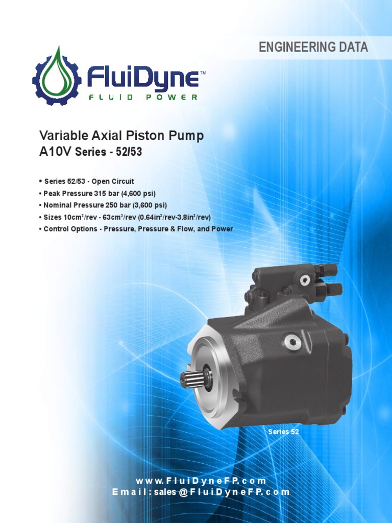 Variable Axial Piston Pump A10V Series 52/53 Engineering Data | PDF ...