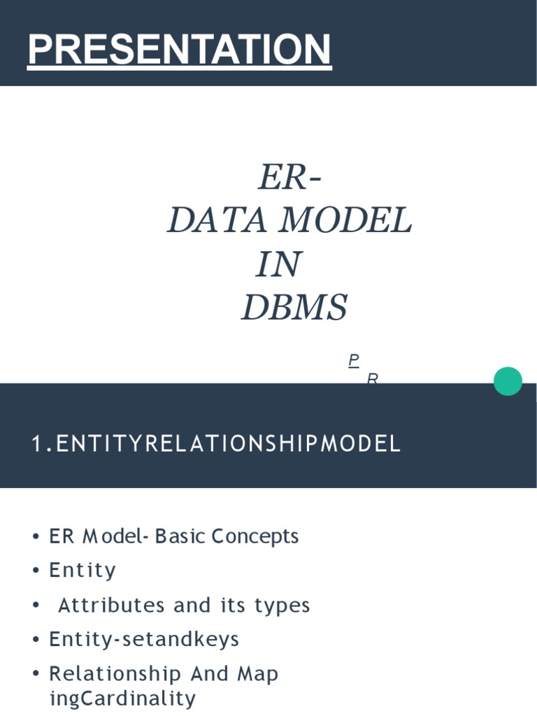 Presentation: ER-Data Model IN Dbms | Download Free PDF | Data Model ...