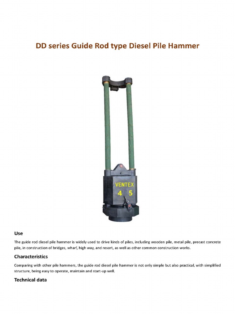 FILE - 20201211 - 093451 - Specification Sheet of DD45 Diesel Hammer | PDF