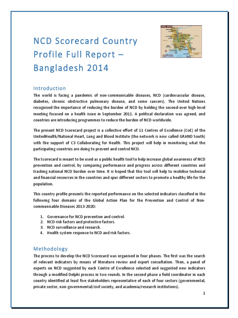 Bangladesh NCD Scorecard Full Report | PDF | Non Communicable Disease ...