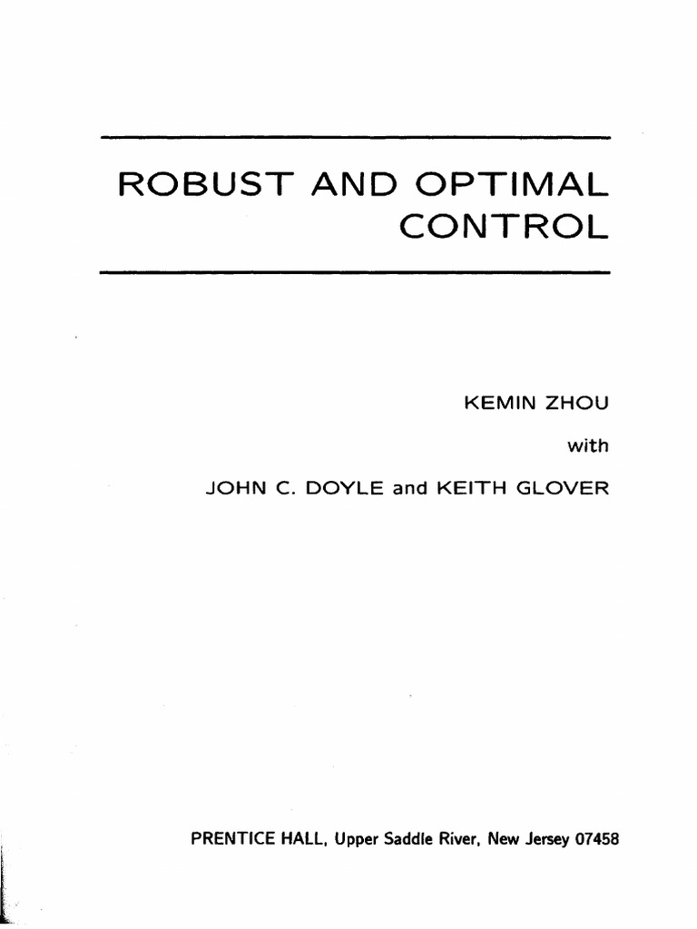 Robust and Optimal Control Overview | PDF | Control Theory | Linear Algebra