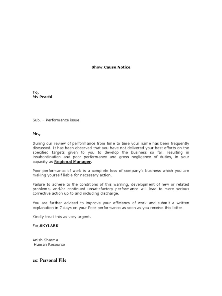 Warning Letter - Performance | PDF