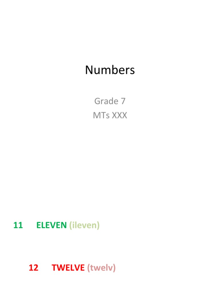 Numbers | PDF